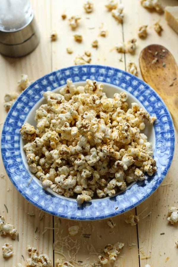 Garlic Parmesan Popcorn - The Girl on Bloor