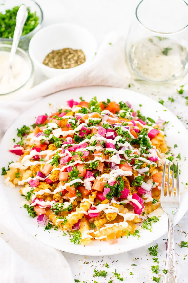 Loaded Chicken Shawarma Fries - The Girl on Bloor