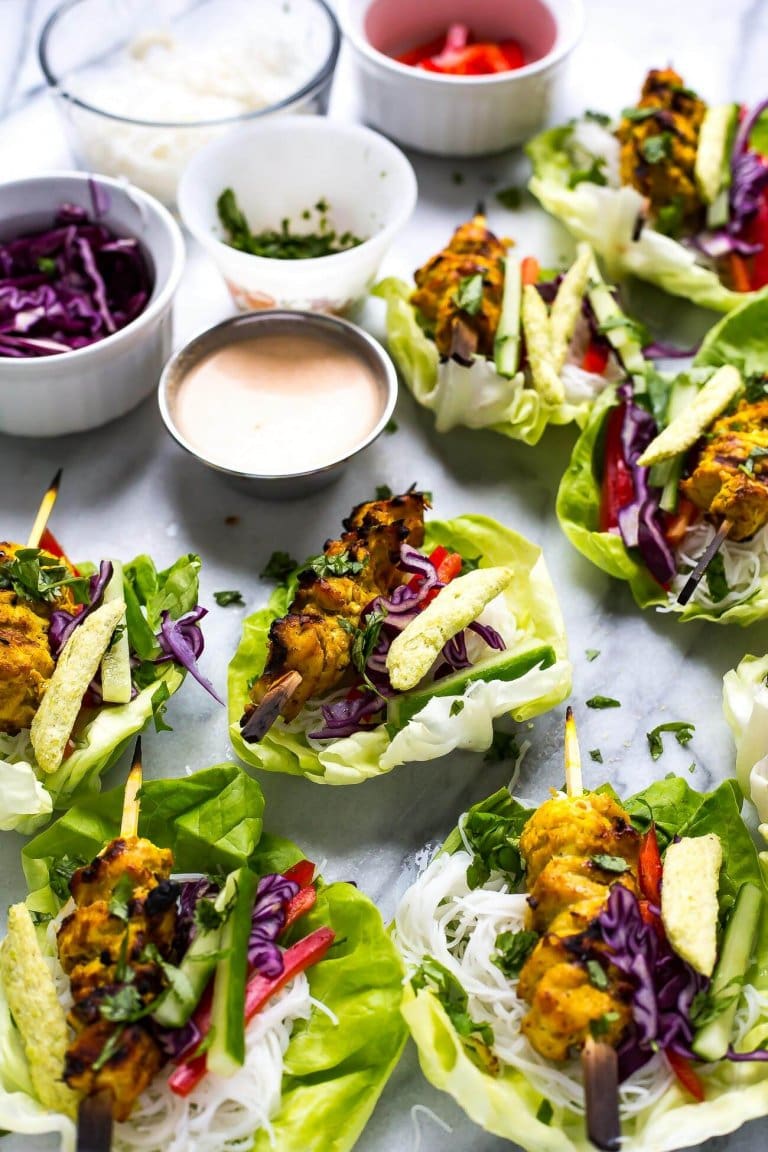 Chicken Satay Lettuce Wraps - The Girl on Bloor