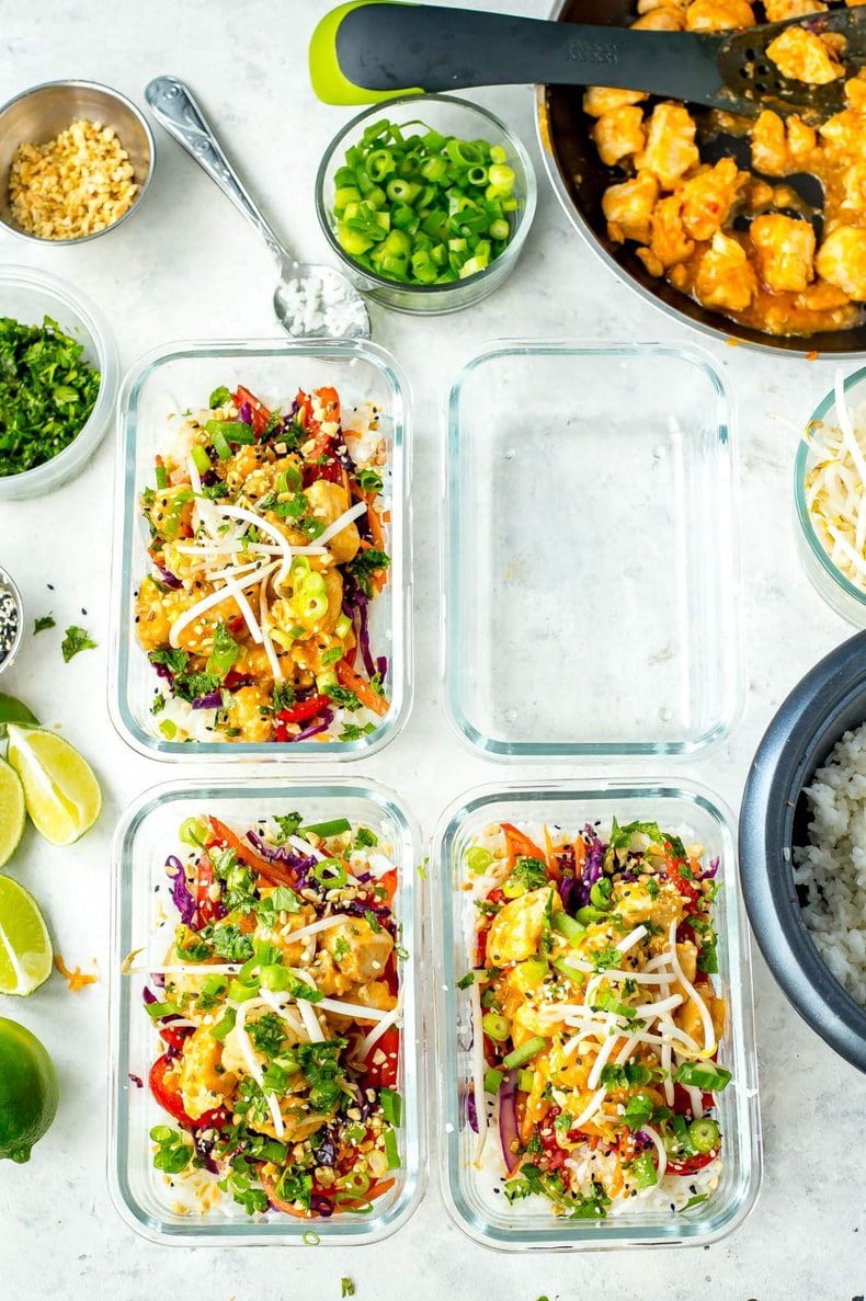 Sweet Chili Chicken Meal Prep Bowls | The Girl on Bloor