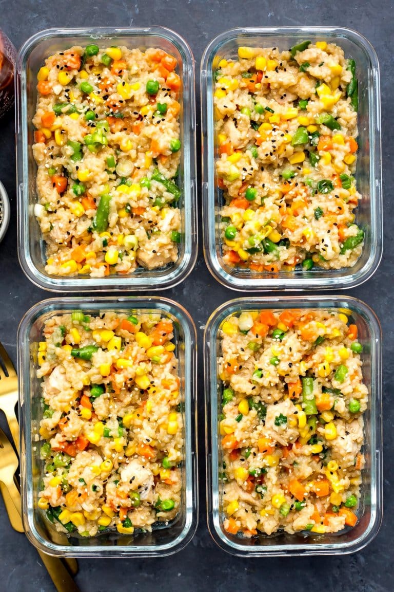 Instant Pot Chicken Fried Rice Meal Prep Bowls - The Girl on Bloor