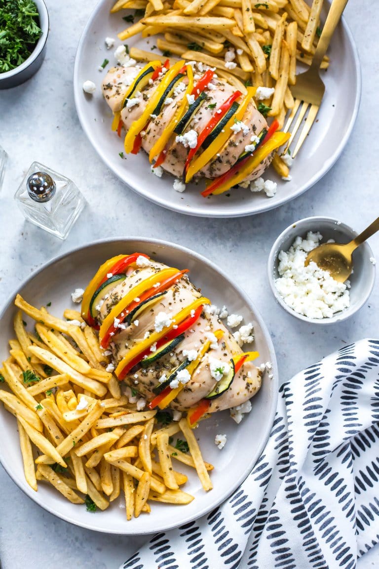 Greek Hasselback Chicken {Low-Carb} - The Girl on Bloor