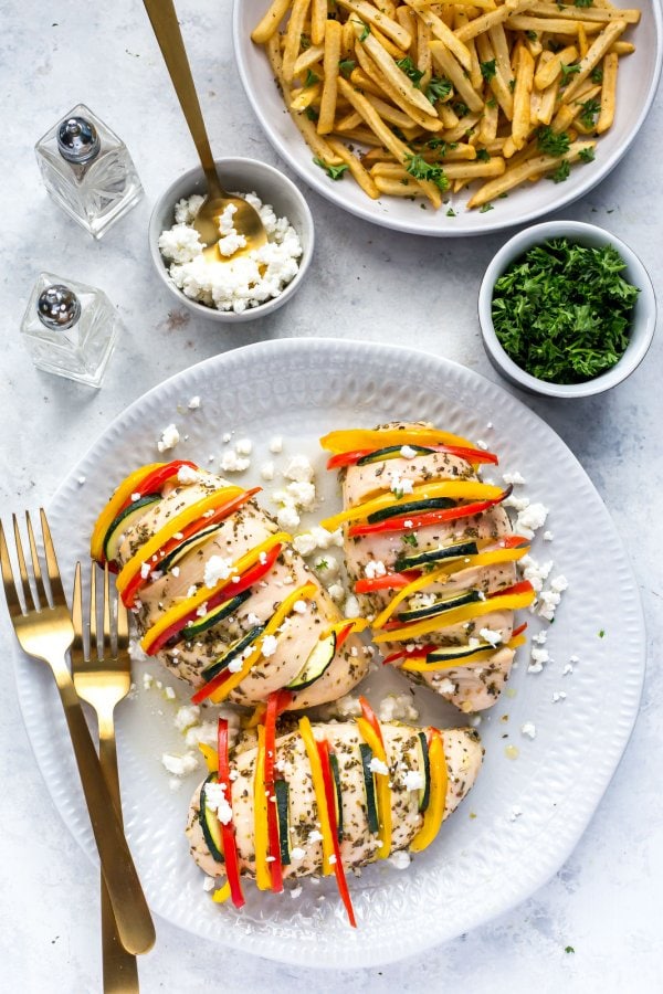 Greek Hasselback Chicken {Low-Carb} - The Girl on Bloor