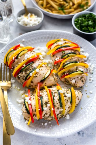 Greek Hasselback Chicken {Low-Carb} - The Girl on Bloor