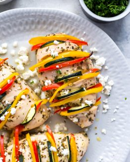 Greek Hasselback Chicken {Low-Carb} - The Girl on Bloor