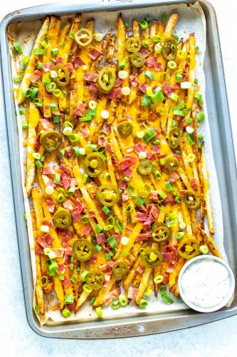 Copycat Chili's Texas Cheese Fries {Oven-Baked} - The Girl on Bloor