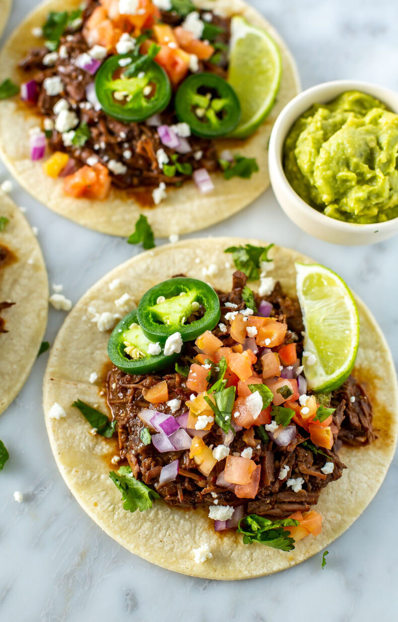 Shredded Beef Tacos {Crockpot, Stovetop or Instant Pot} - The Girl on Bloor