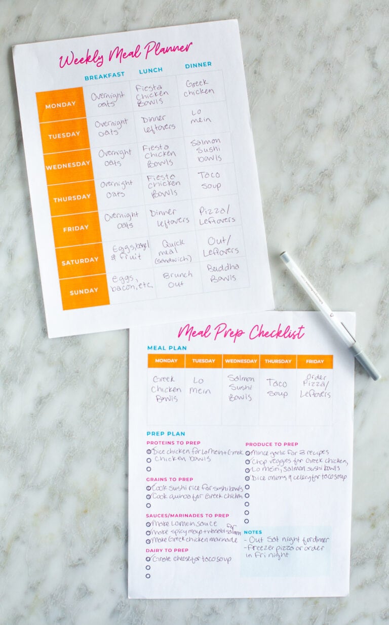 Free Meal Prep Checklist Template - The Girl on Bloor